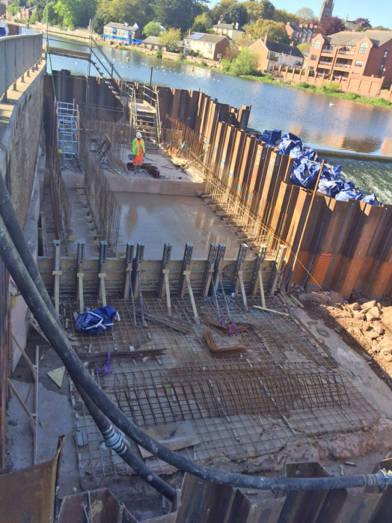 Exeter Flood Defence Scheme, River Exe - Maxx Piling | Sheet Steel Piling
